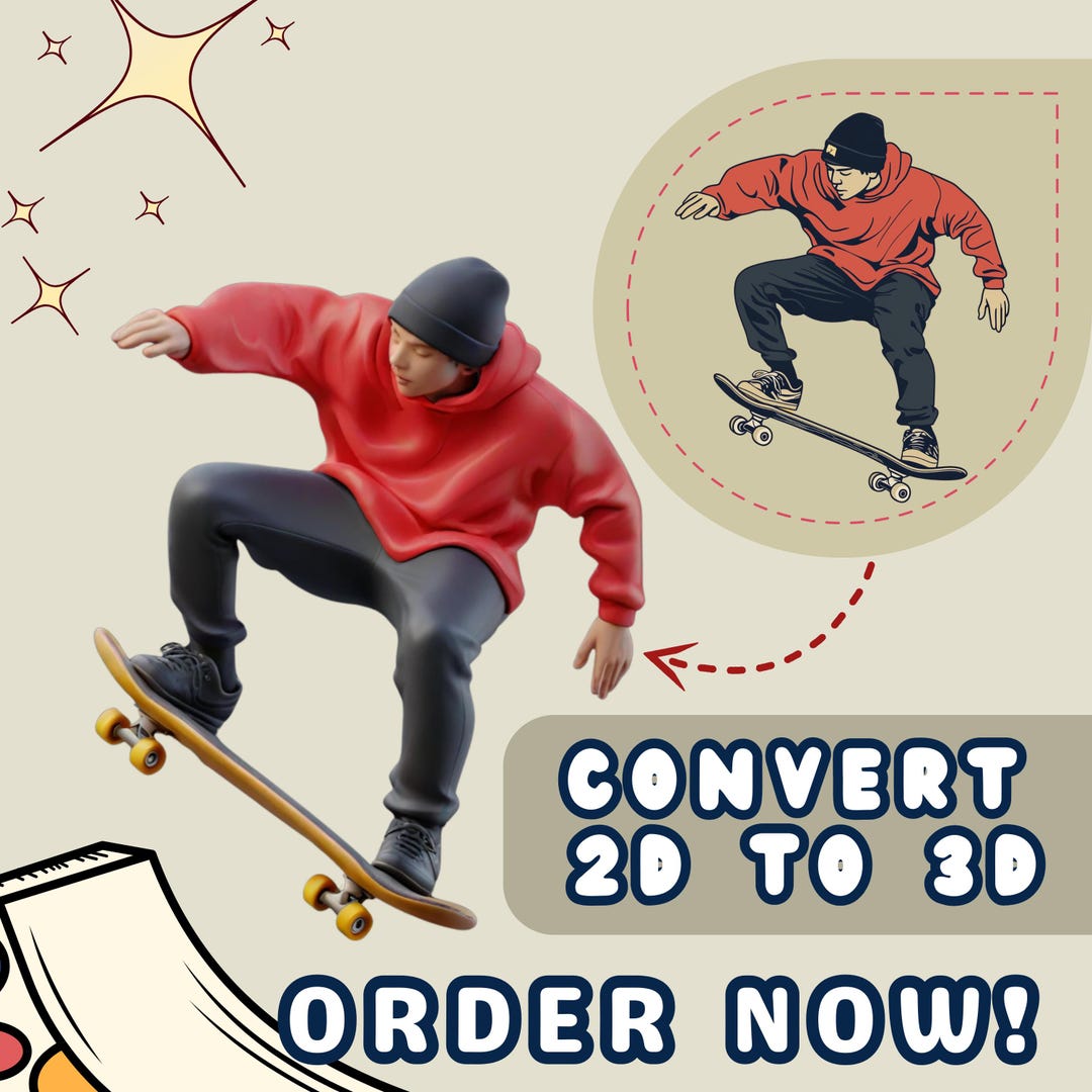 CONVERT 2D TO 3D 3D Model Commission 3D Design Service Custom DIGITAL ...