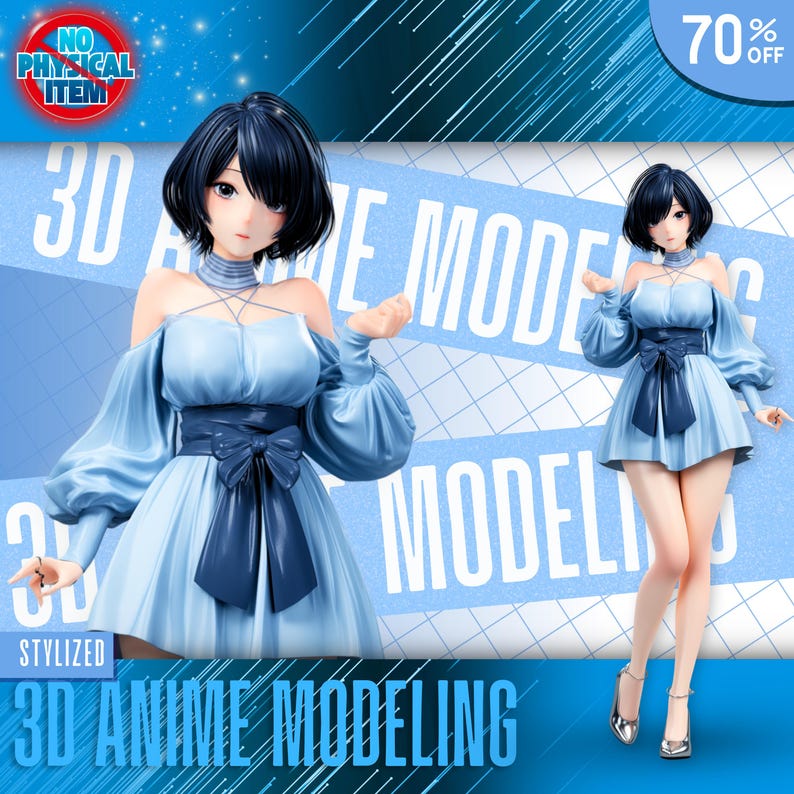 Custom 3D Anime Character Modeling | STL File for 3D Printing - Etsy UK