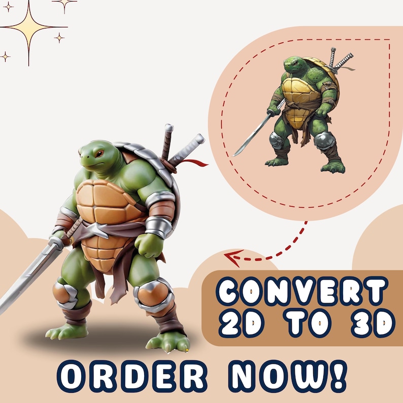 2D to 3D Model Conversion, Game Asset, STL File (digital File) - Etsy UK