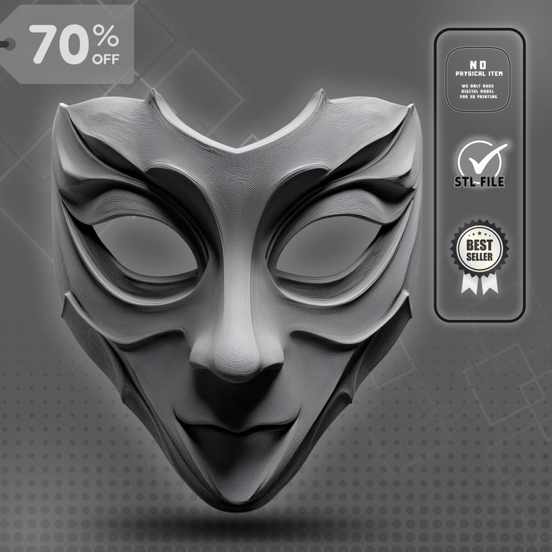 Custom 3D Cosplay Mask, Printable STL Design - Etsy