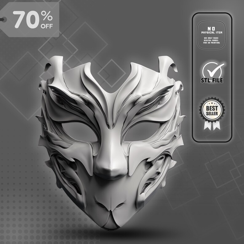 Custom 3D Cosplay Mask, Printable STL Design - Etsy
