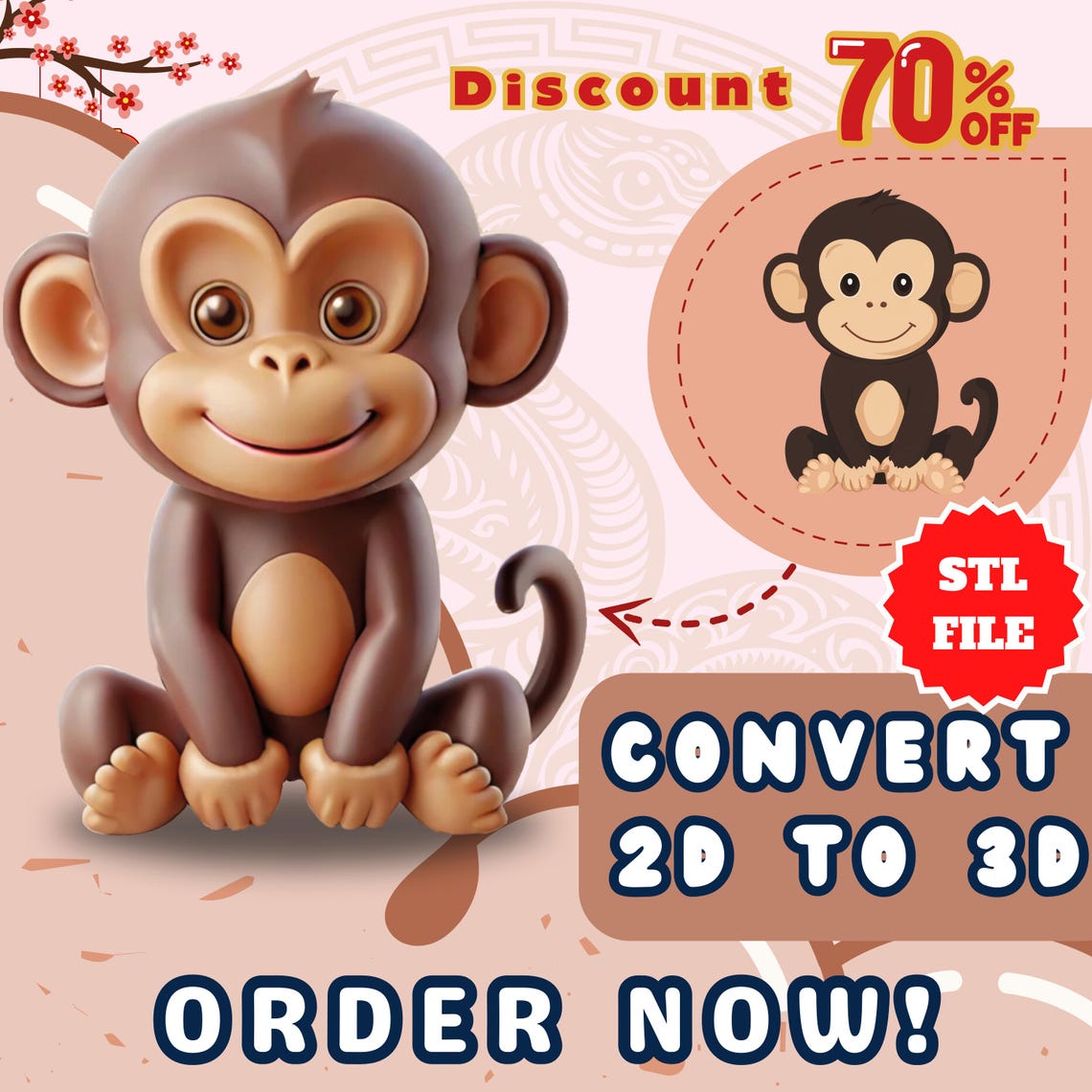 Convert 2D to 3D Model, STL File, Game Asset (digital File) - Etsy