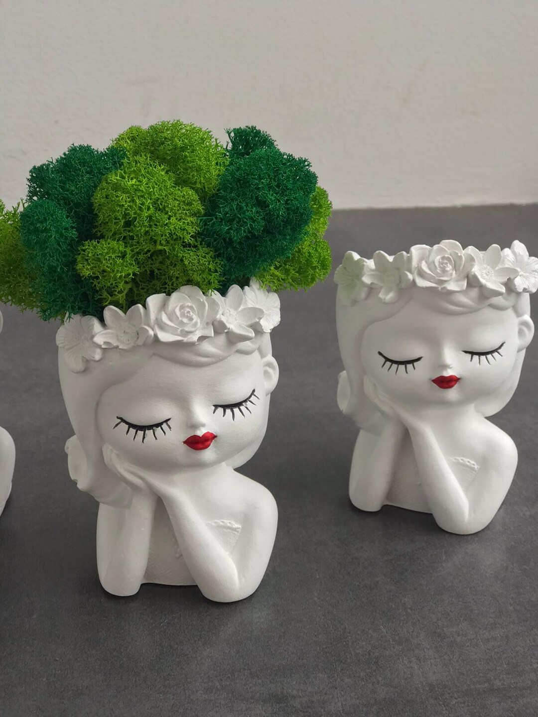 Modern Women Pot | Face Sculpture Planter | Art Pot for Indoor Plants ...