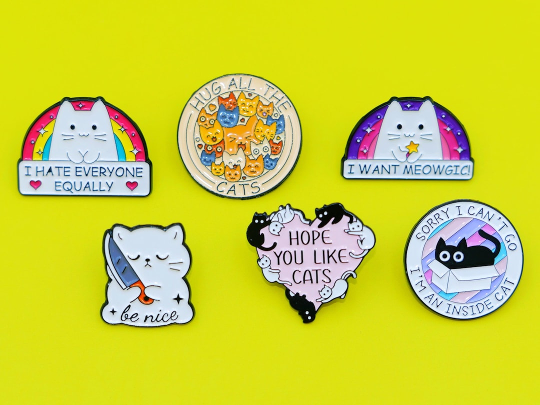 Cute Cat Enamel Pins, Metal Pins, Funny Pins, Waterproof Pins, Badge ...
