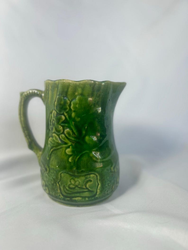 Vintage Brushed Emerald Green Pitcher. Mccoy STYLE Unmarked - Etsy