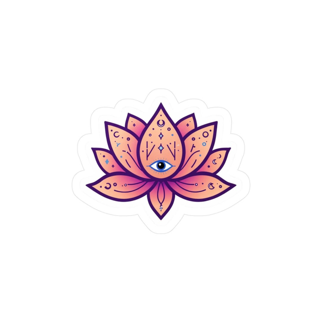 Lotus Flower Third Eye Sticker - Etsy