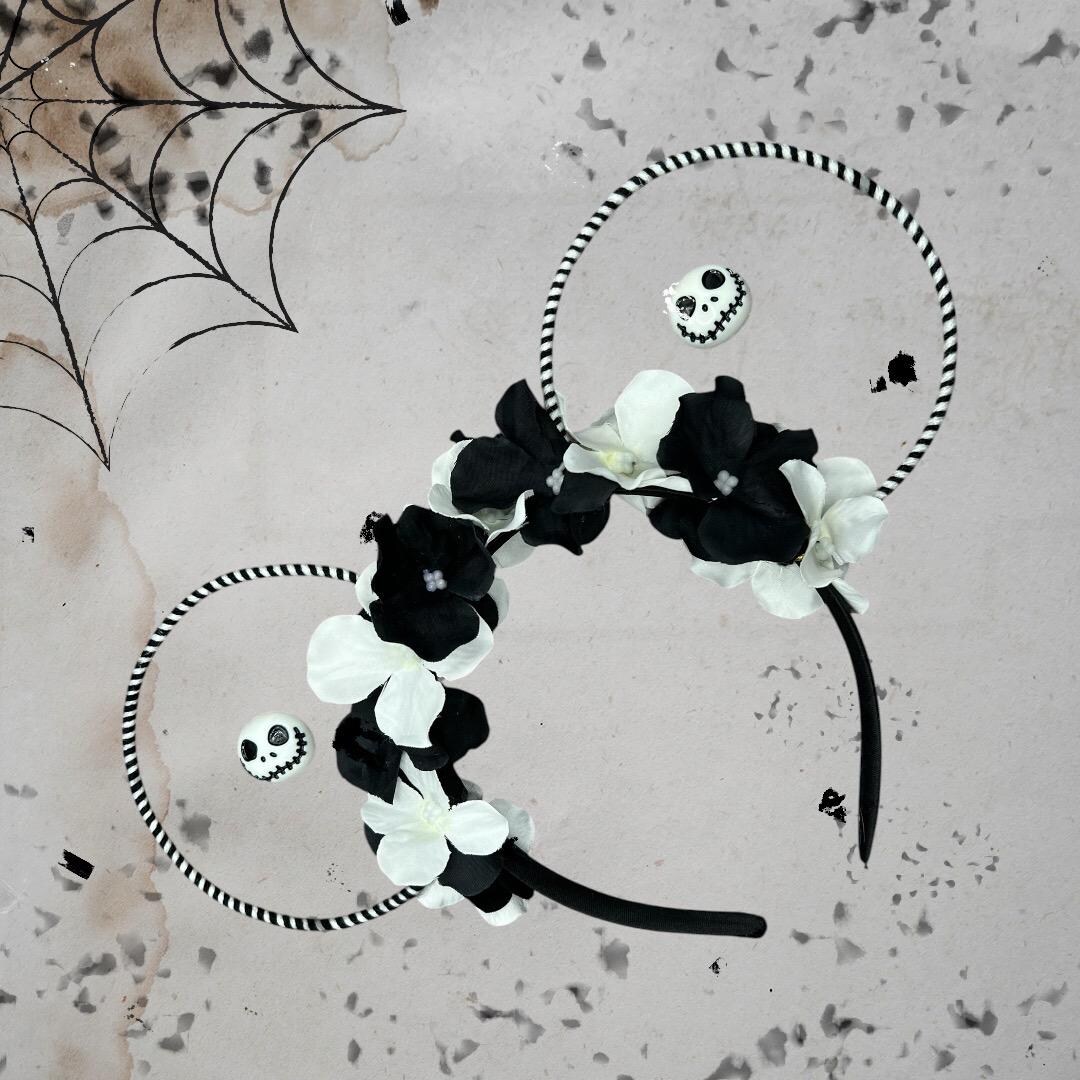 Skeleton Nightmare Mouse Ears | Halloween Spooky Black and White Mouse ...