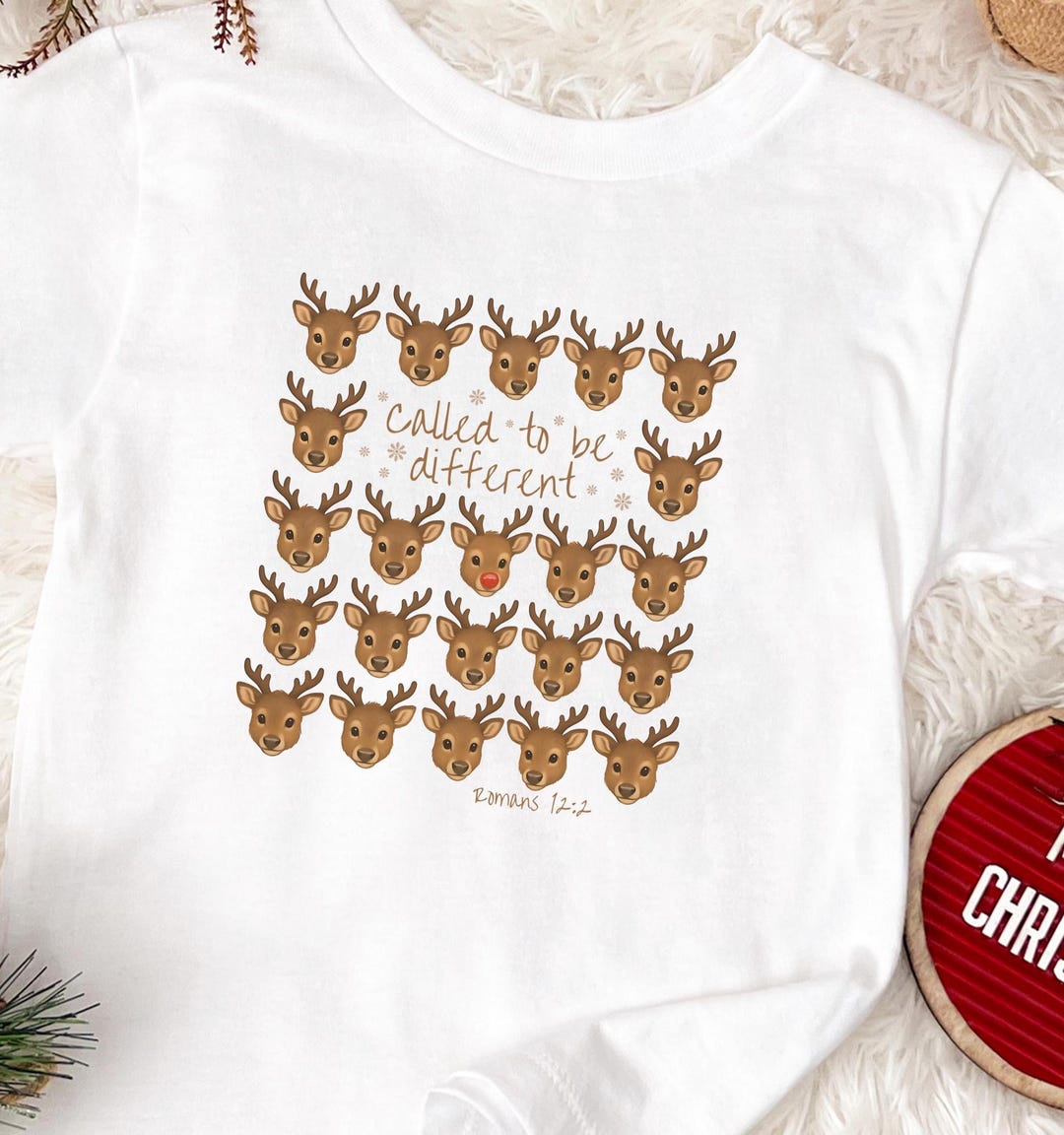 Christian Christmas Shirt, Rudolph Reindeer Bible Quote, Faith Holiday ...