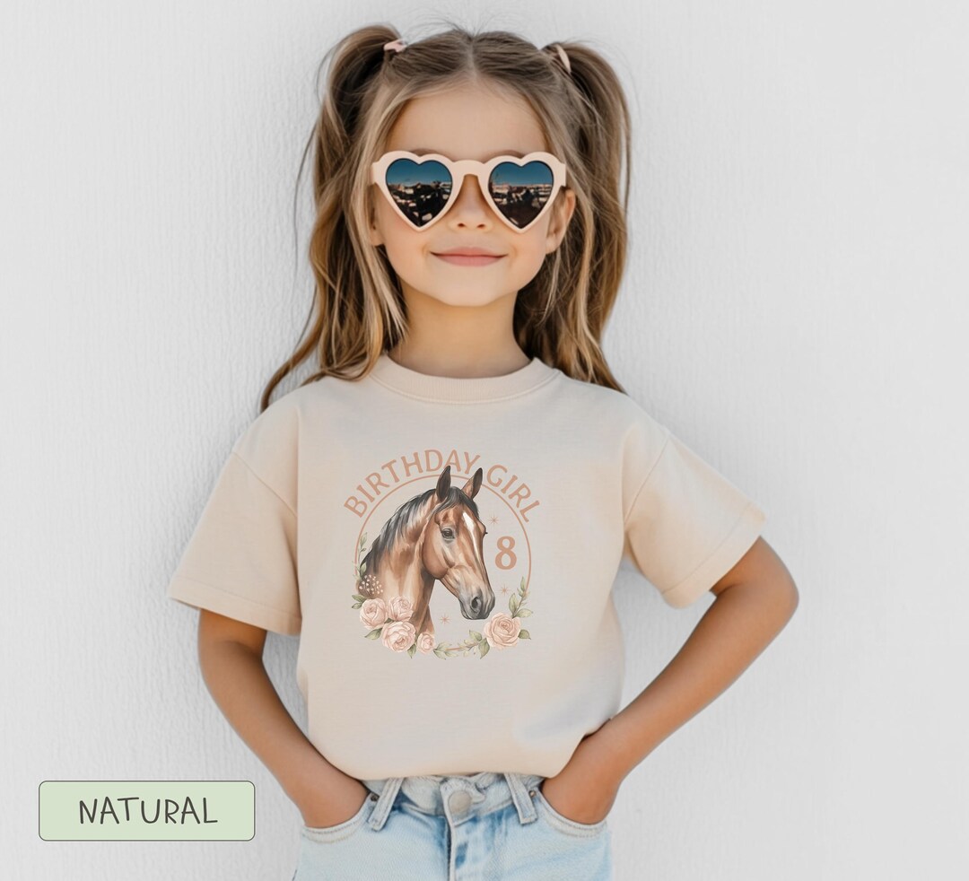 Custom Children Horse Birthday Shirt, Pony Lover Youth Bday Gift, Girls ...