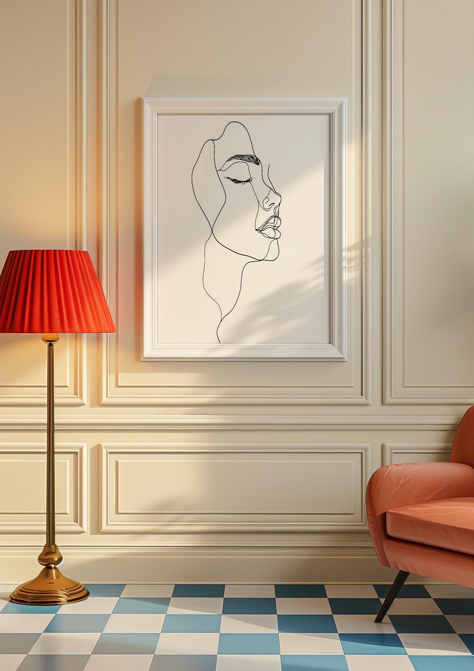 Minimalist Line Art Poster, Stylized Woman’s Face Art, Contemporary ...