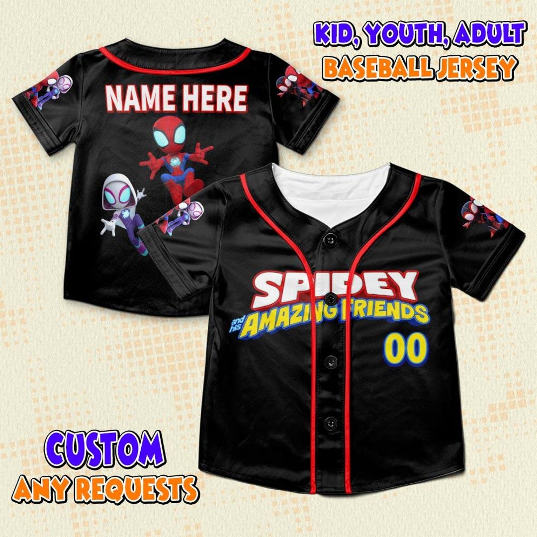 Custom Spidey and His Amazing Friends Baseball Jersey, Personalized ...