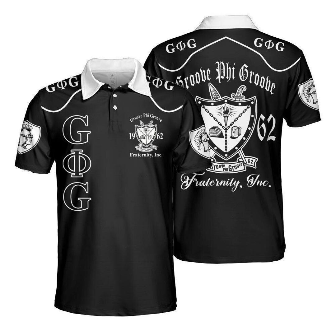 Groove Phi Groove Polo Shirt, Trojan Head Black Polo Shirt Groove Phi ...