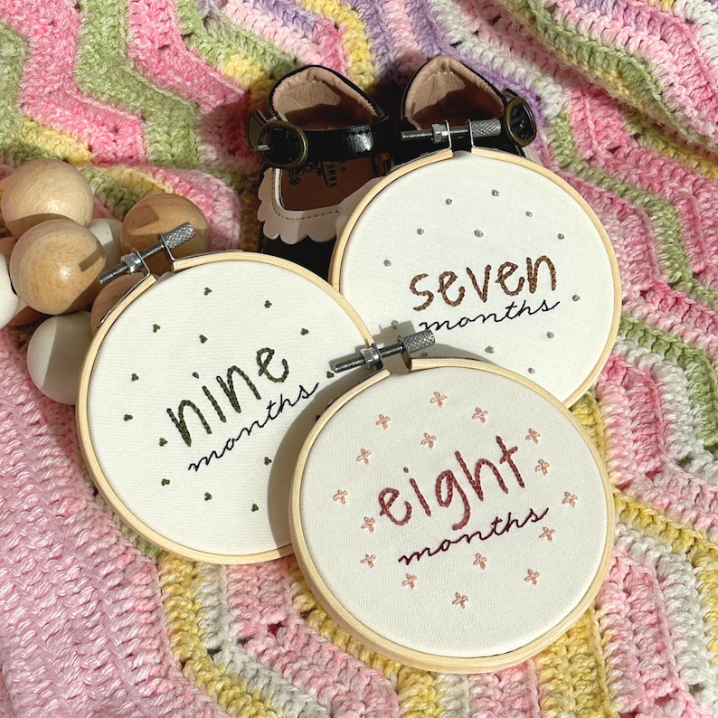 Baby Monthly Milestones Hand Embroidery PDF Pattern Easy DIY ...