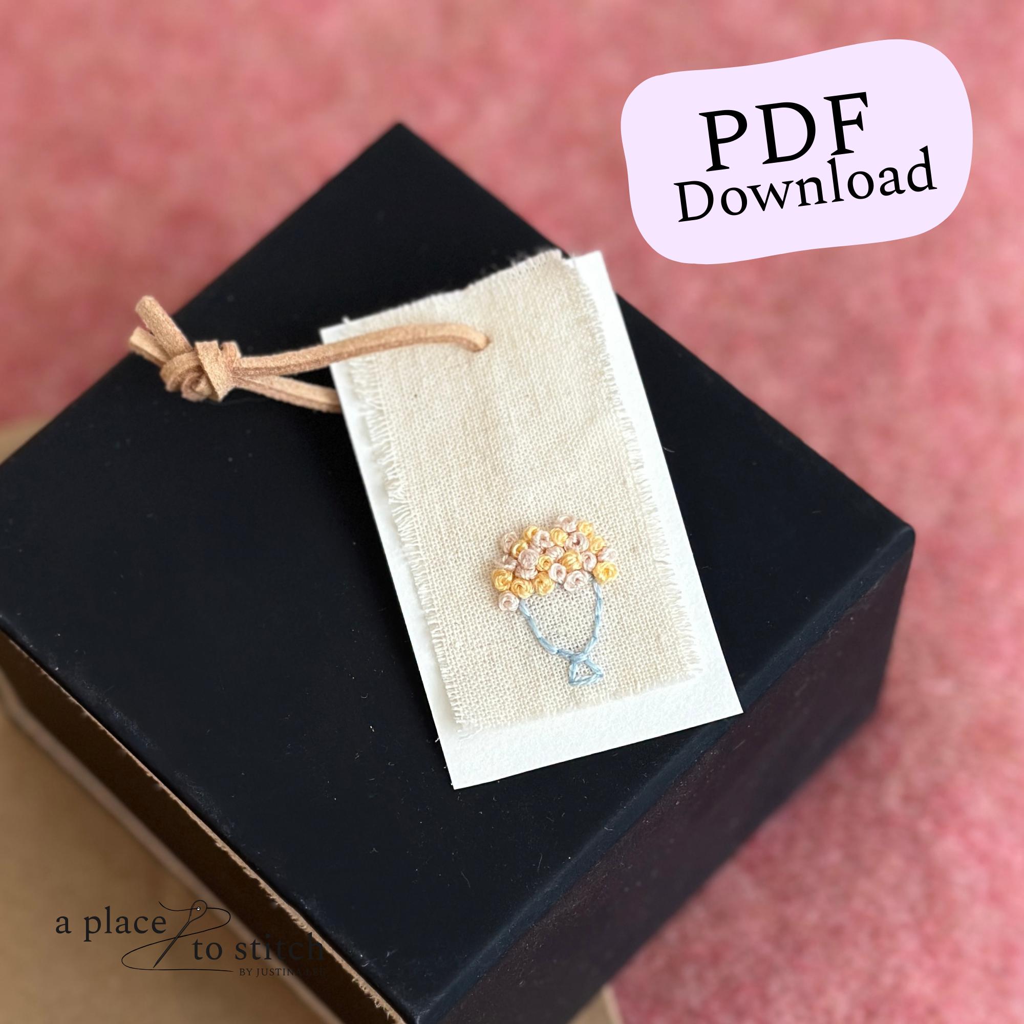 Embroidered Gift Tags PDF Pattern, DIY Fabric Paper Bookmarks, Fun ...