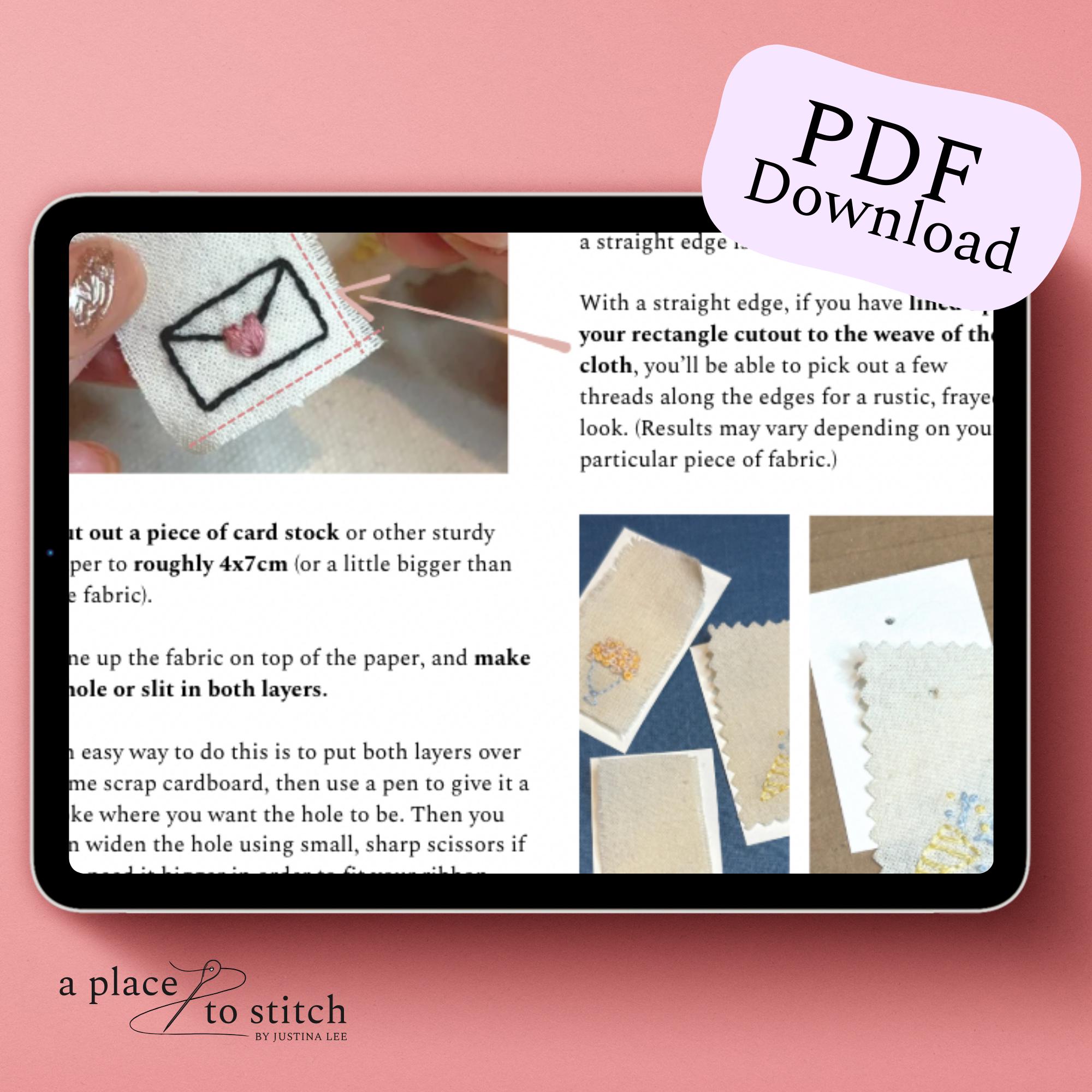 Embroidered Gift Tags PDF Pattern, DIY Fabric Paper Bookmarks, Fun ...