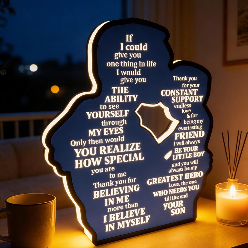 Father's Day 3D LED Lightbox, Custom "dad" Sign Gift for Dad, Custom 3D ...