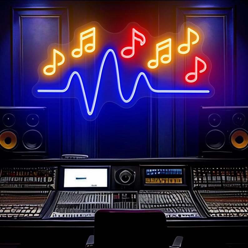 Custom Music Note Neon Sign: LED Neon Light for Music Room, Bar, Studio ...