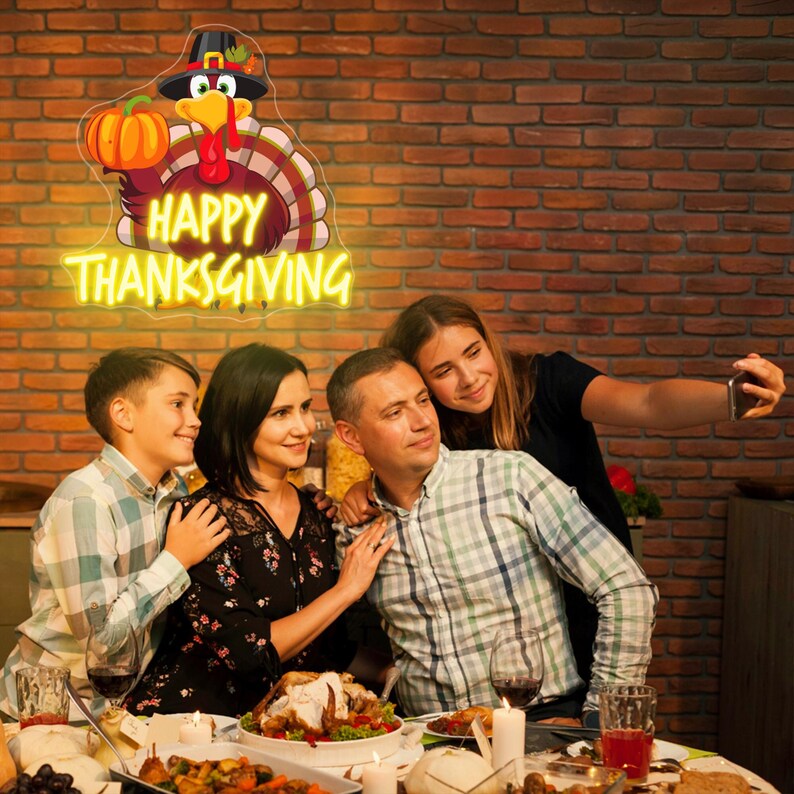 Thanksgiving Turkey LED Light Sign: Custom Thanksgiving Fall Autumn ...
