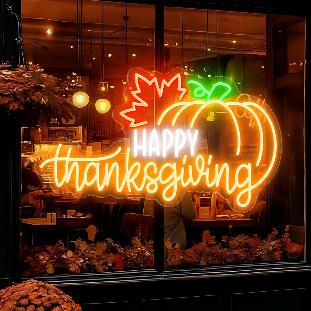 Thanksgiving Pumpkin LED Light Sign: Custom Thanksgiving Fall Autumn ...