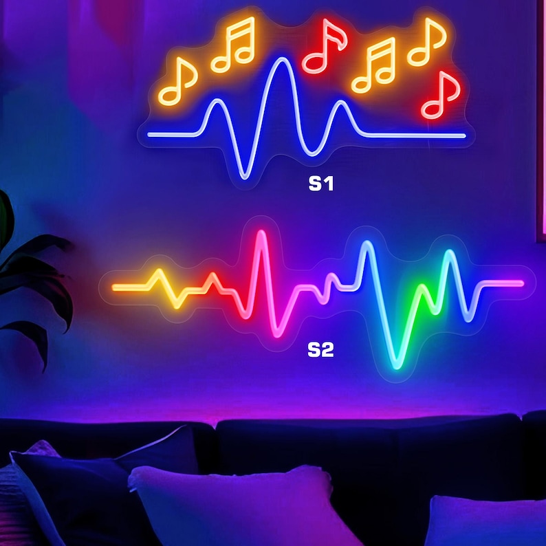 Custom Music Note Neon Sign: LED Neon Light for Music Room, Bar, Studio ...