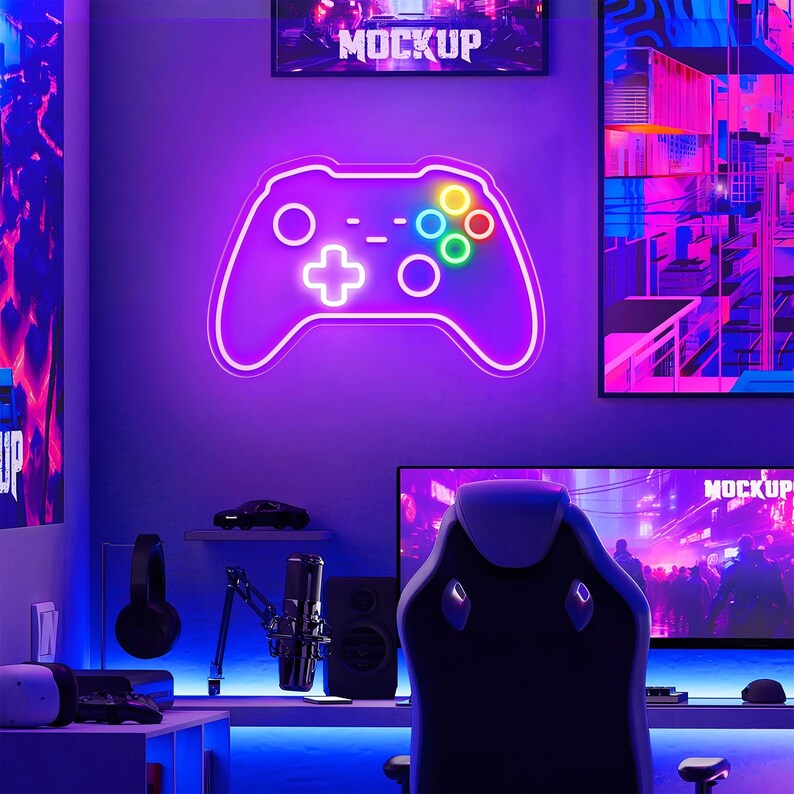 Gamepad Neon Sign Custom Gaming Led Lights Bedroom Decor, Game Room ...