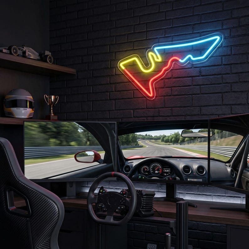 Interlagos Race Track Neon Sign, F1 Circuit LED Light, Sim Racing Room ...