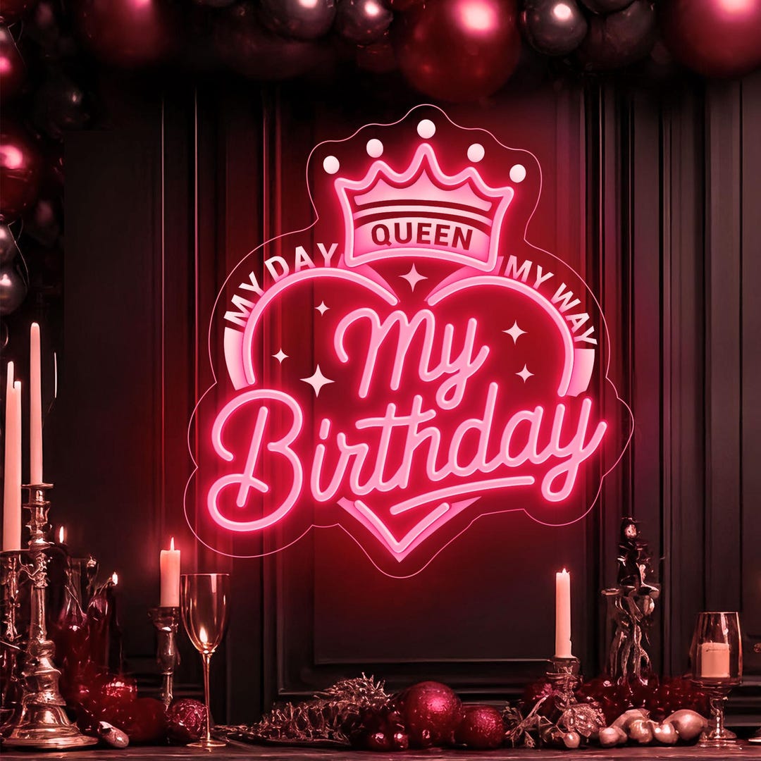Happy Birthday Neon Sign Custom LED Neon Light, Personalized Birthday ...