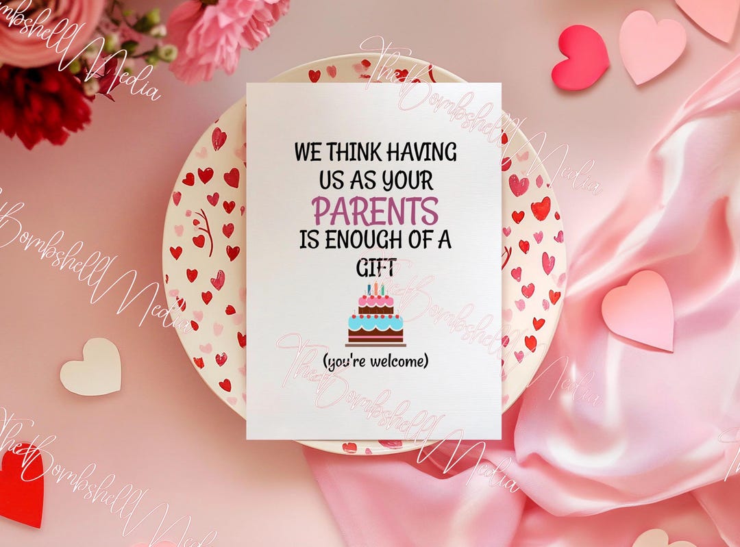 Funny Birthday Card From Parents, Sarcastic Birthday Card Printable ...