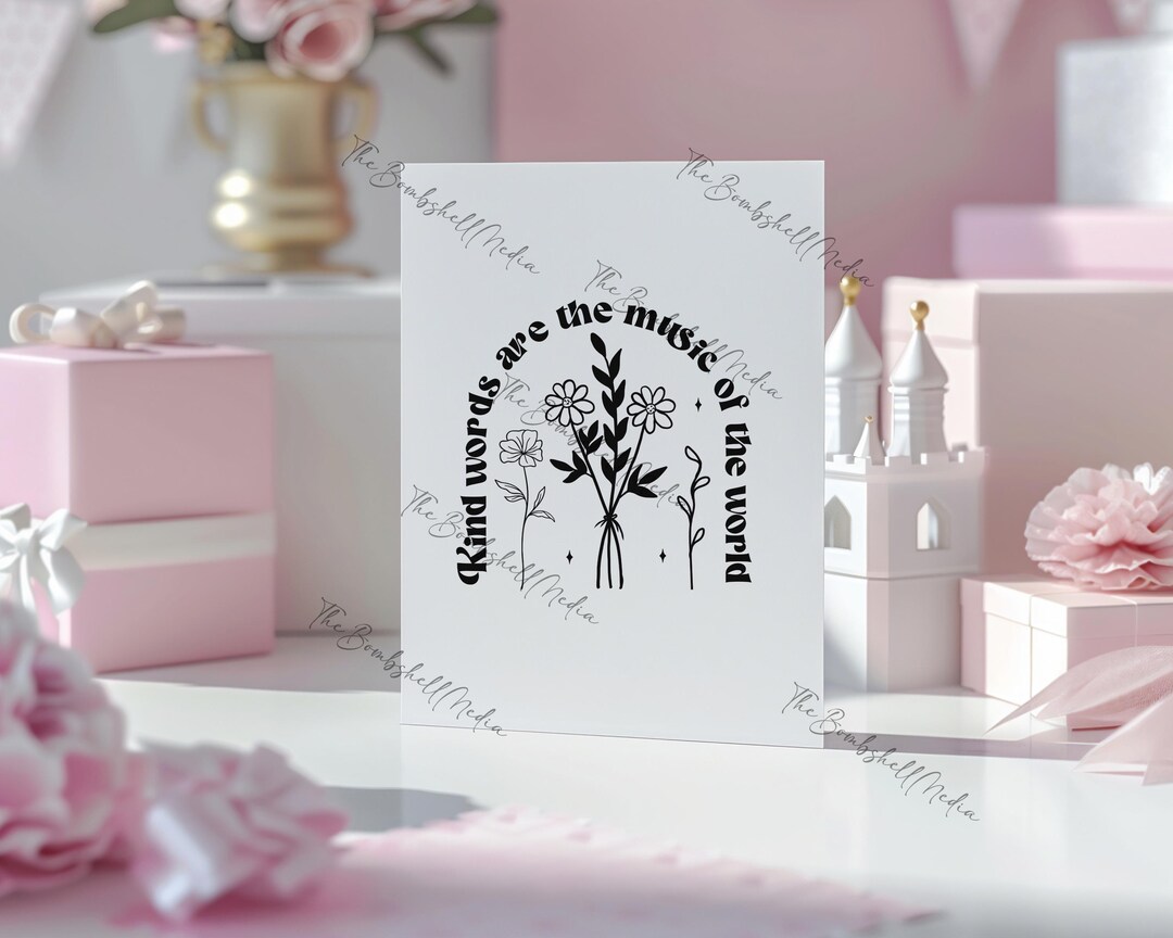 Printable Encouragement Card - Kind Words Floral Design - Editable ...