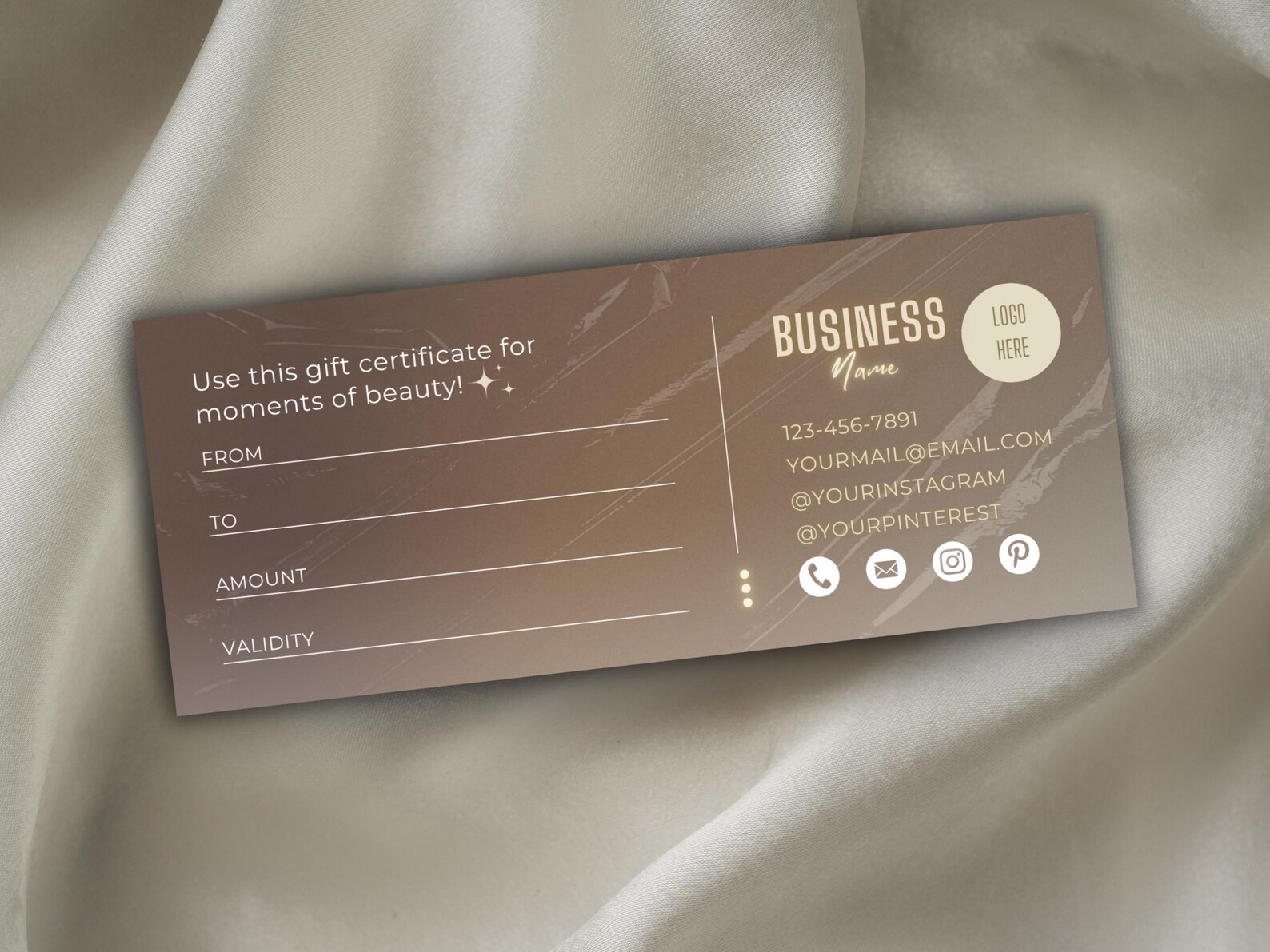 Gift Certificate Template for Makeup Artist Coupon Card for Beauty ...