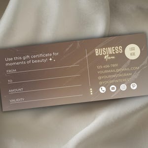 Gift Certificate Template for Makeup Artist Coupon Card for Beauty ...