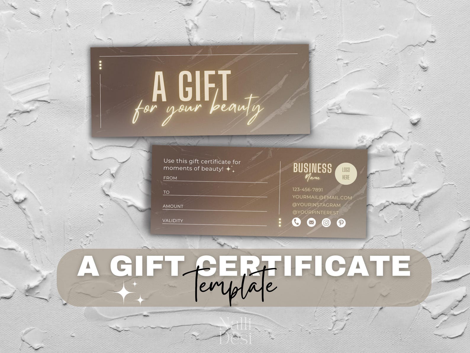 Gift Certificate Template for Makeup Artist Coupon Card for Beauty ...