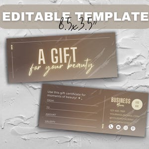 Gift Certificate Template for Makeup Artist Coupon Card for Beauty ...