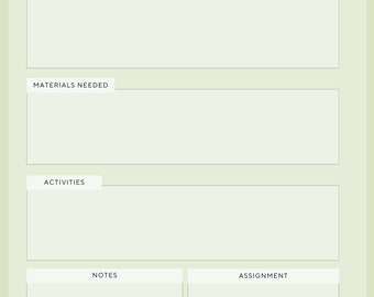 Minimalist Daily Lesson Plan Template - Etsy