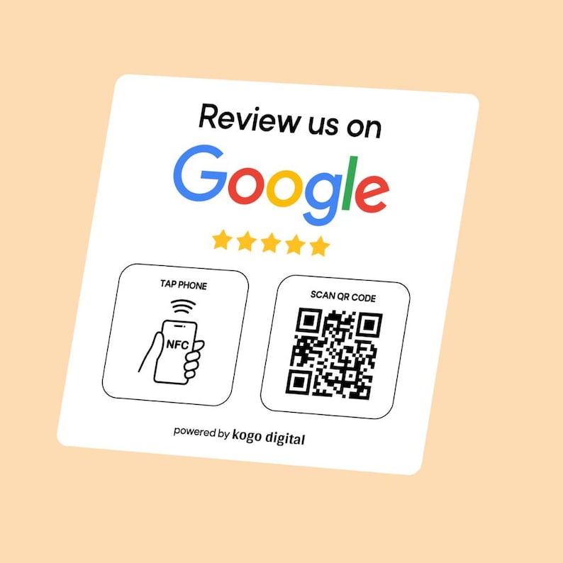 Google Review NFC Plate for Business - Tap or Scan QR Code for Instant ...
