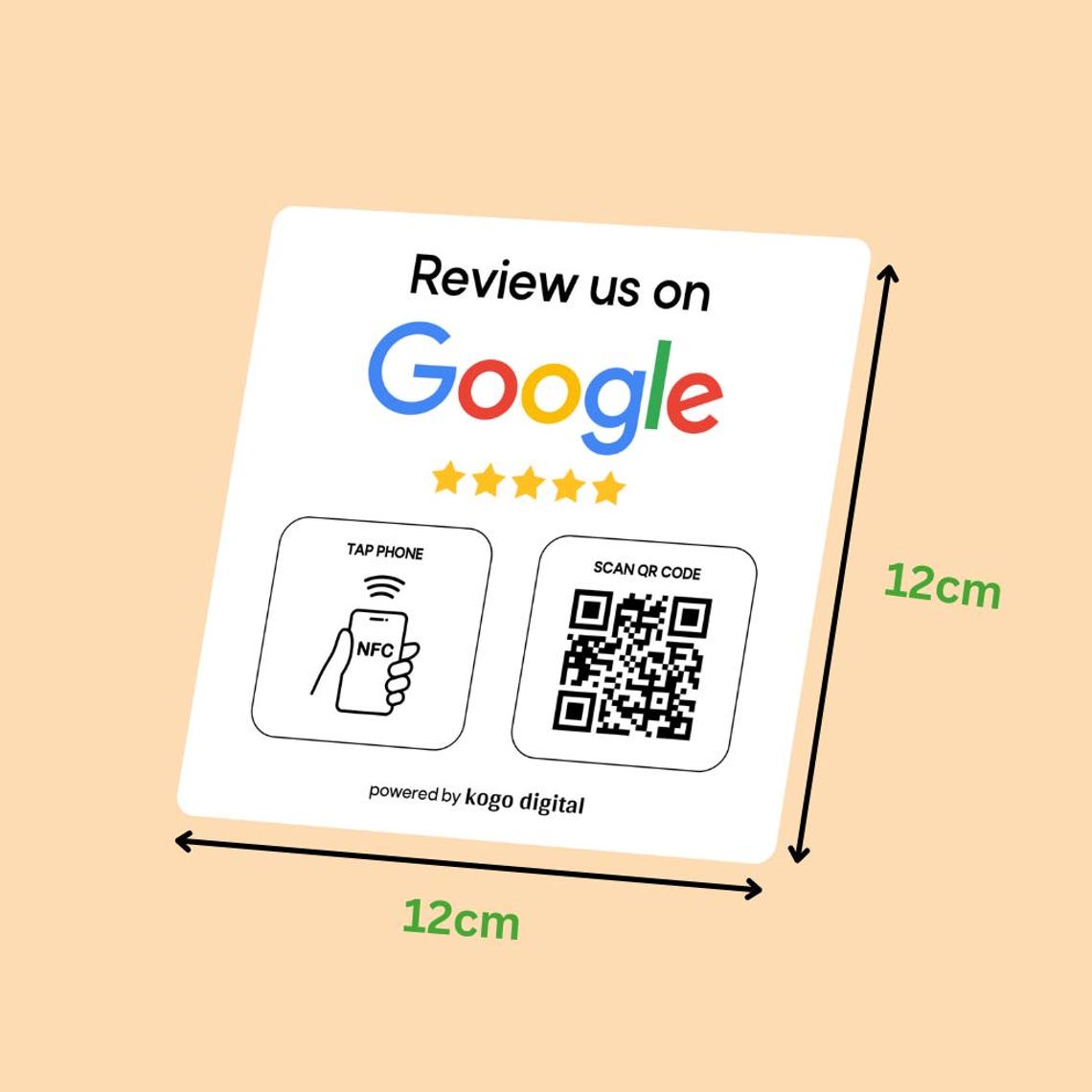 Google Review NFC Plate for Business - Tap or Scan QR Code for Instant ...