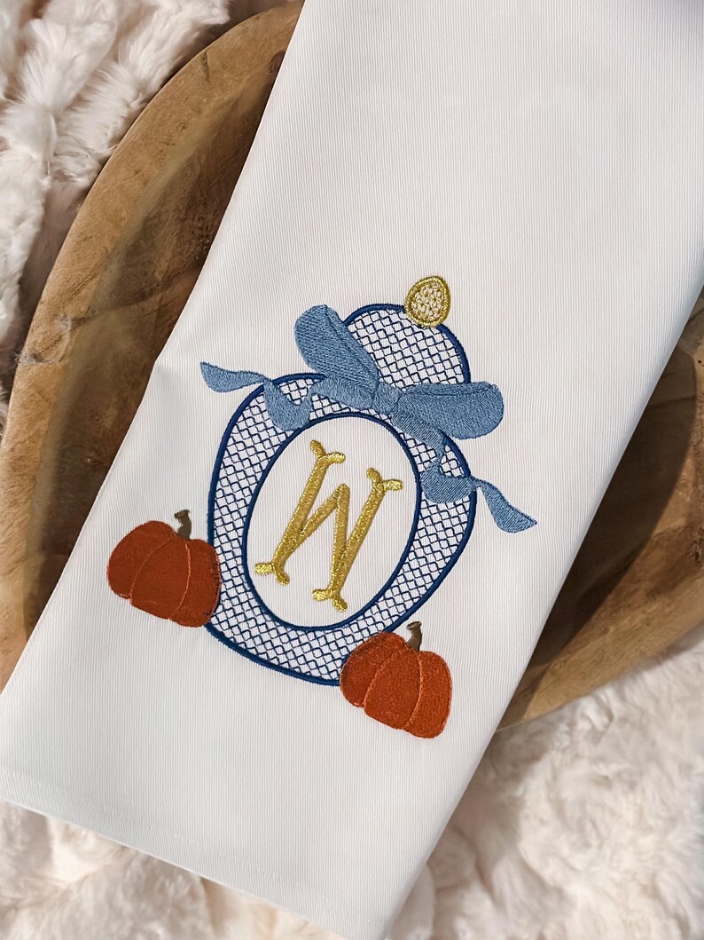 Embroidered Fall Hand Towel: Personalized Chinoiserie Vase, Pumpkin ...