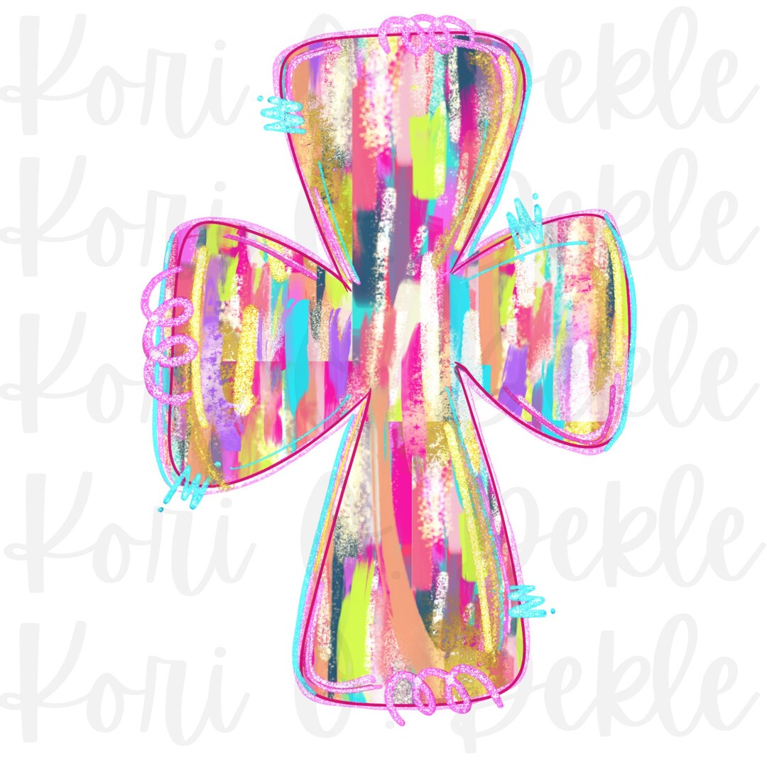 Painted Cross PNG: Gold Glitter Christian Art (digital Download) - Etsy