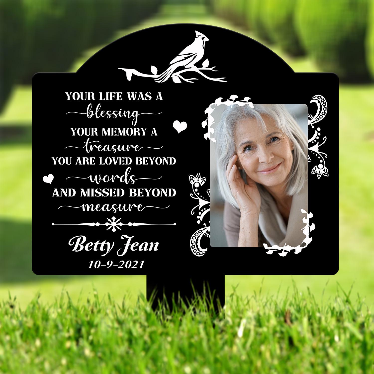 Custom Photo Grave Marker, Temporary Grave Marker With Photo, Outdoor ...