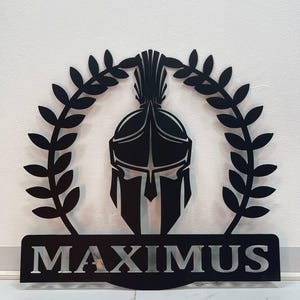 Custom Spartan Warrior Monogram Metal Wall Art With LED Lights ...