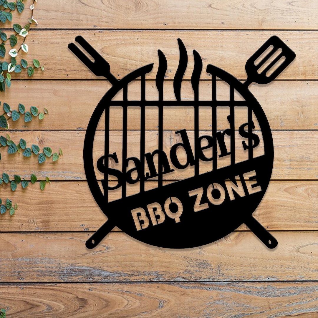 Personalized BBQ Sign With LED Light, Custom Metal Grill Sign, Outdoor ...