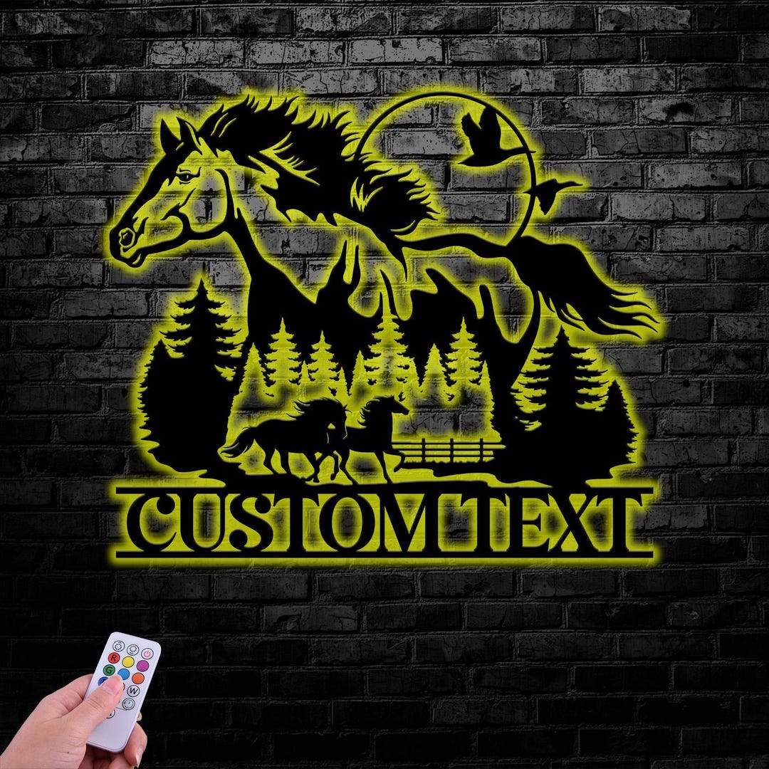 Custom Horse Metal Sign, Personalized Horse Ranch Welcome Sign, Horse ...