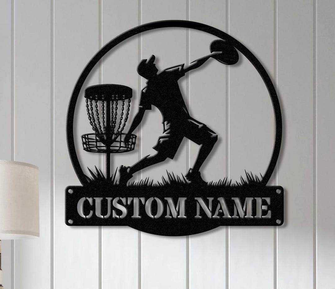 Personalized Disc Golf Metal Sign With LED Lights, Custom Disc Golfer ...