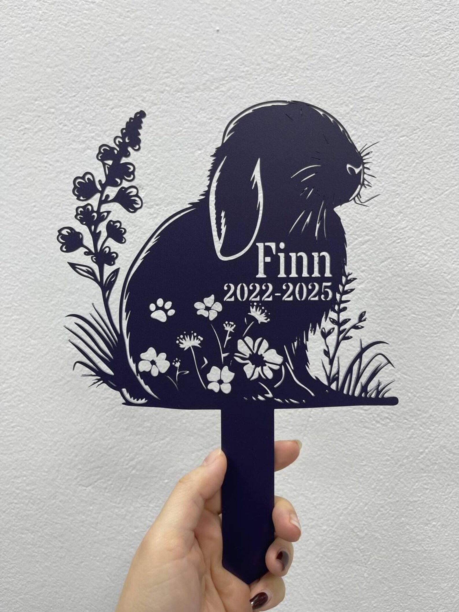 Custom Lop Rabbit Memorial Metal Stake - Bunny Loss Sympathy Sign, in ...