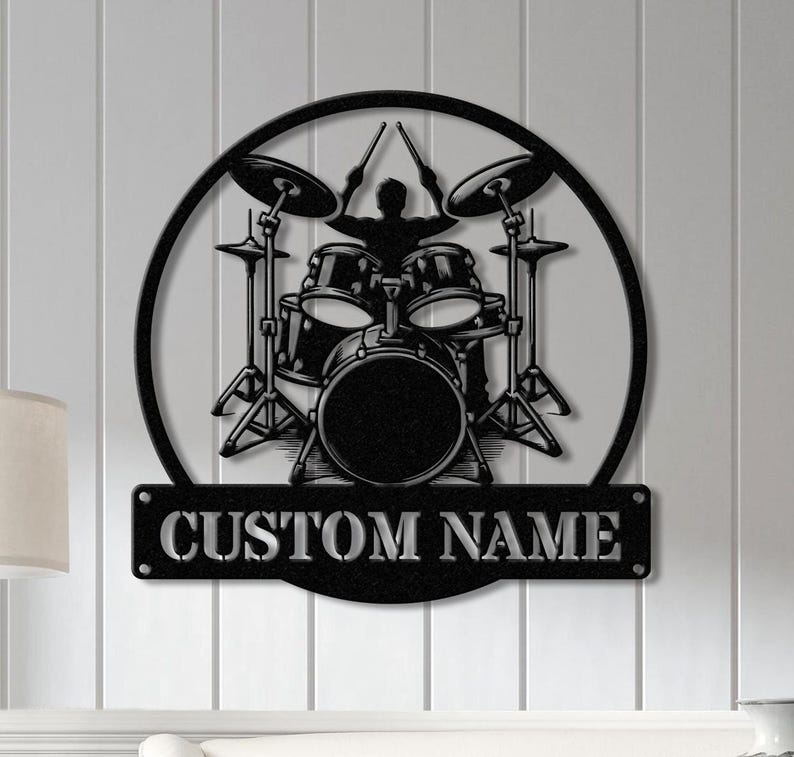Custom Drummer Metal Sign, Drummer Wall Art LED Lights, Personalized ...