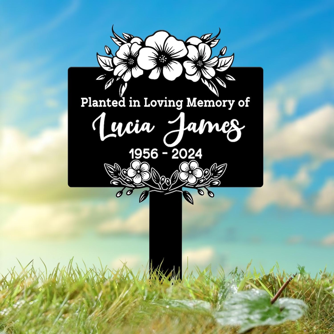 Custom Memorial Tree Sign With Stake, Metal Tree Marker, Personalized ...