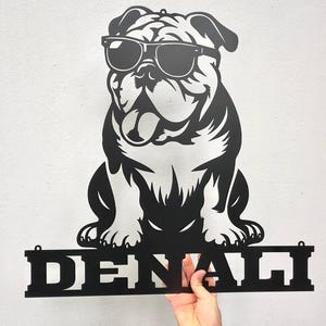 Custom Metal Bulldog Sign, Family Name Gift for Dog Lovers, Dog ...
