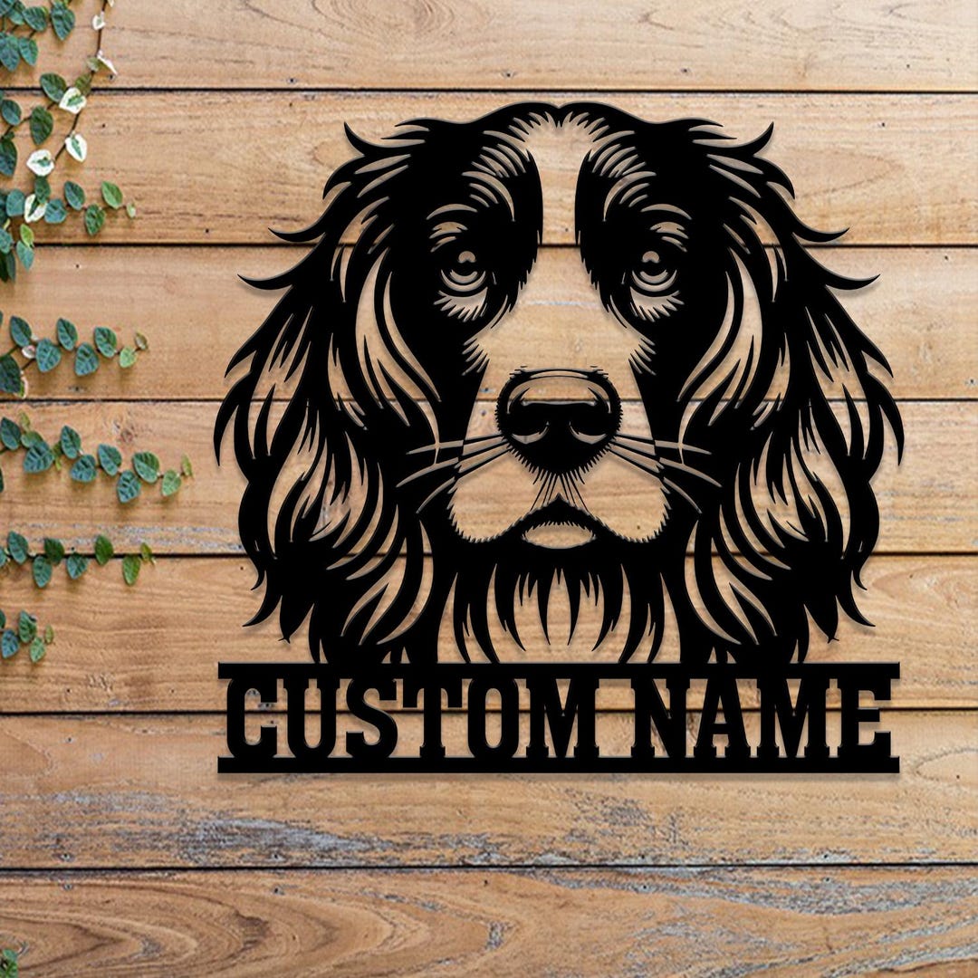 Custom Name Springer Spaniel Metal Sign With LED Light, Personalized ...