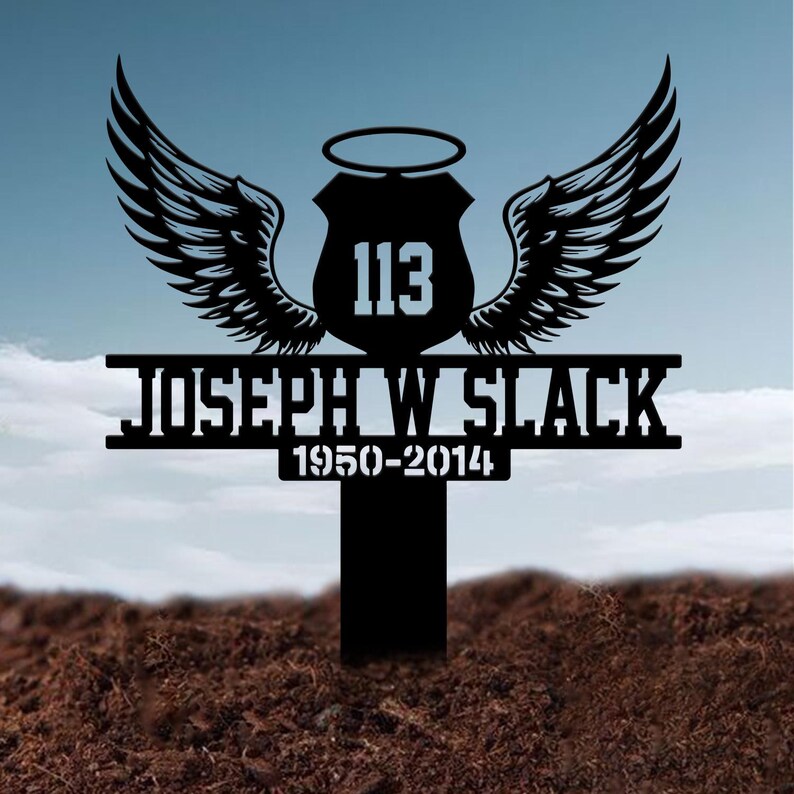 Custom Police Officer Memorial Plaque Stake, Policeman Sympathy Grave ...