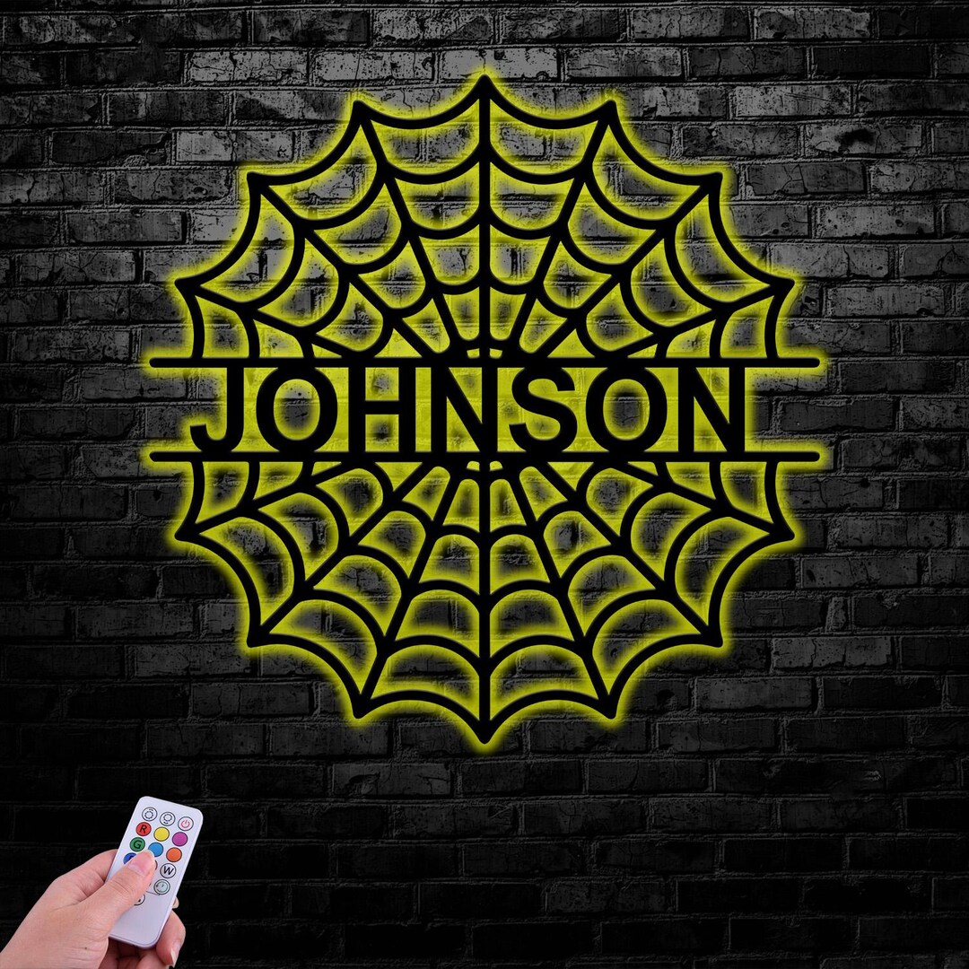Custom Superhero Spider Name Sign, Personalized Spider Web Name Wall ...
